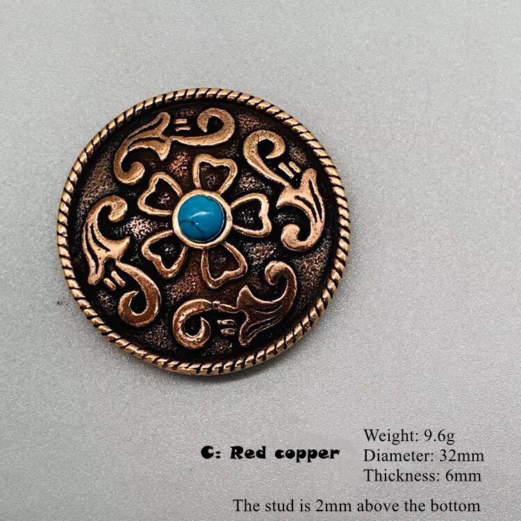 Leather Craft Buttons Brass Conchos Screw Back Vintage Buttons Leather ...