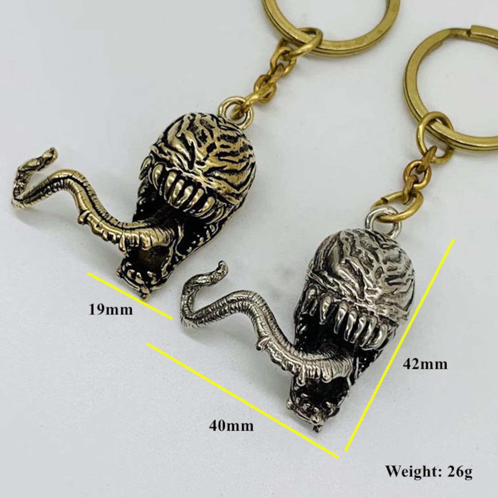 Brass Venom Pendant Keychain Pendants Key Rings Keychain | Etsy