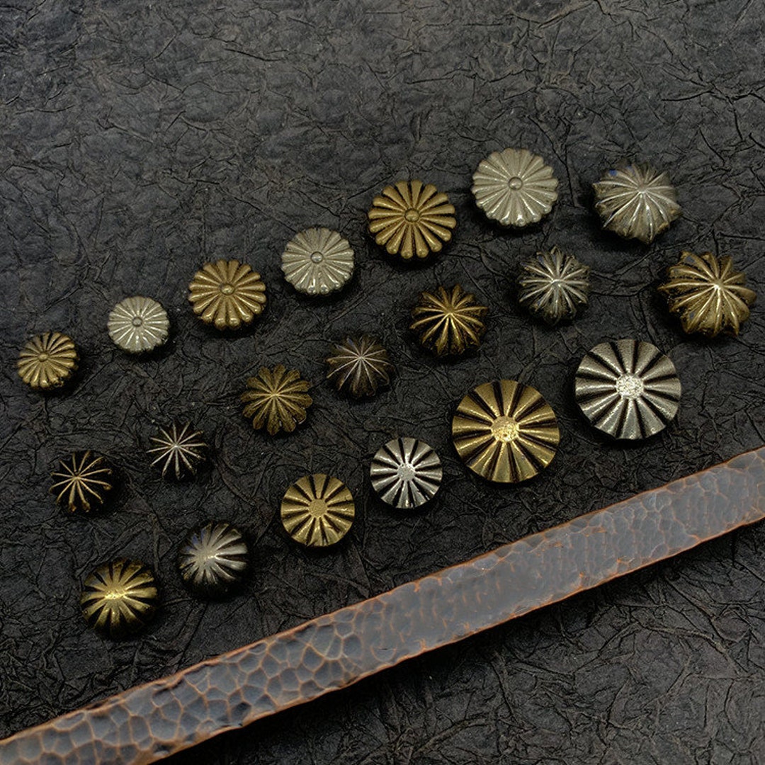 Brass Conchos Screw Back Vintage Buttons Leather Crafting Concho for ...