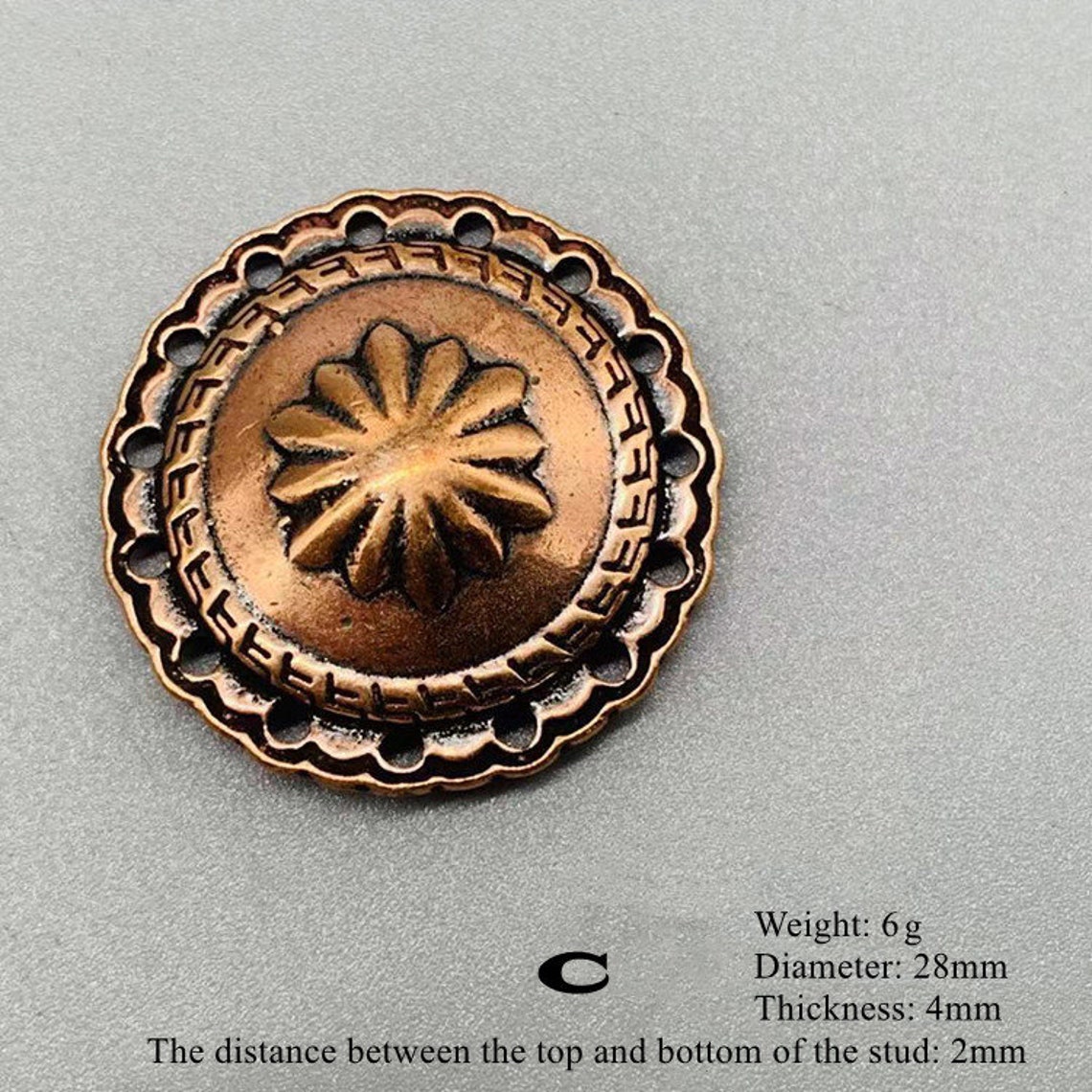Brass Conchos Screw Back Vintage Flower Star Round Shape - Etsy