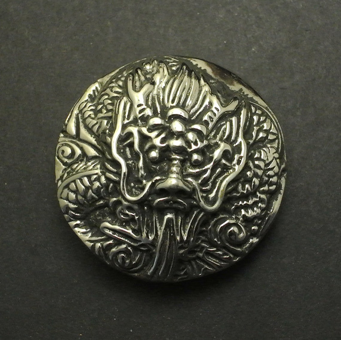 Brass Conchos Screw Back Vintage Dragon Head Concho Round - Etsy