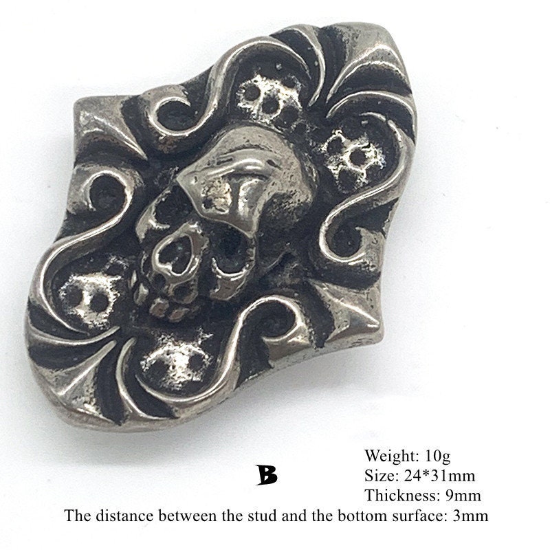 Brass Conchos Screw Back Vintage Skull Concho Decorative Rivet - Etsy