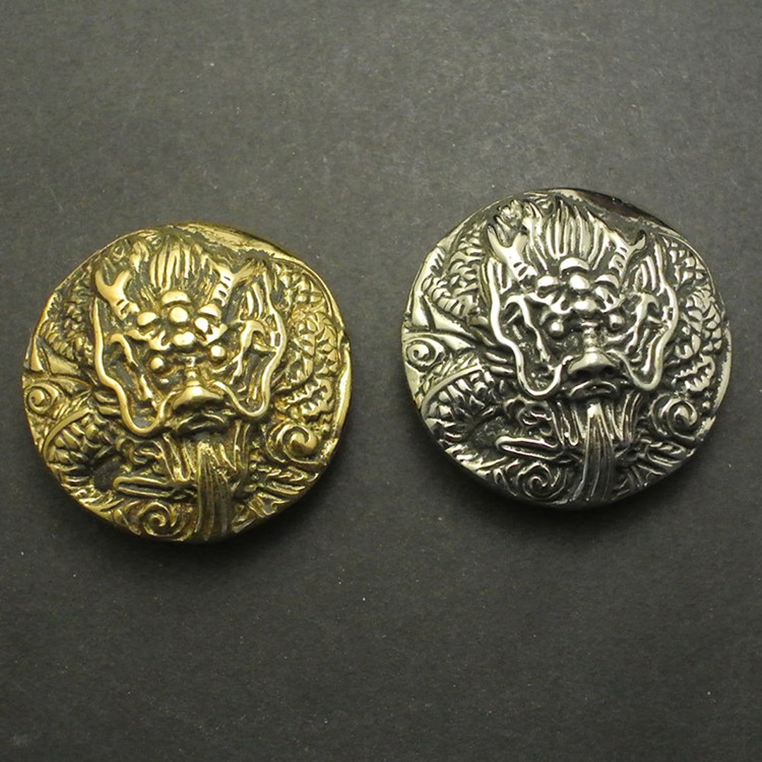 Brass Conchos Screw Back Vintage Dragon Head Concho Round Shape ...