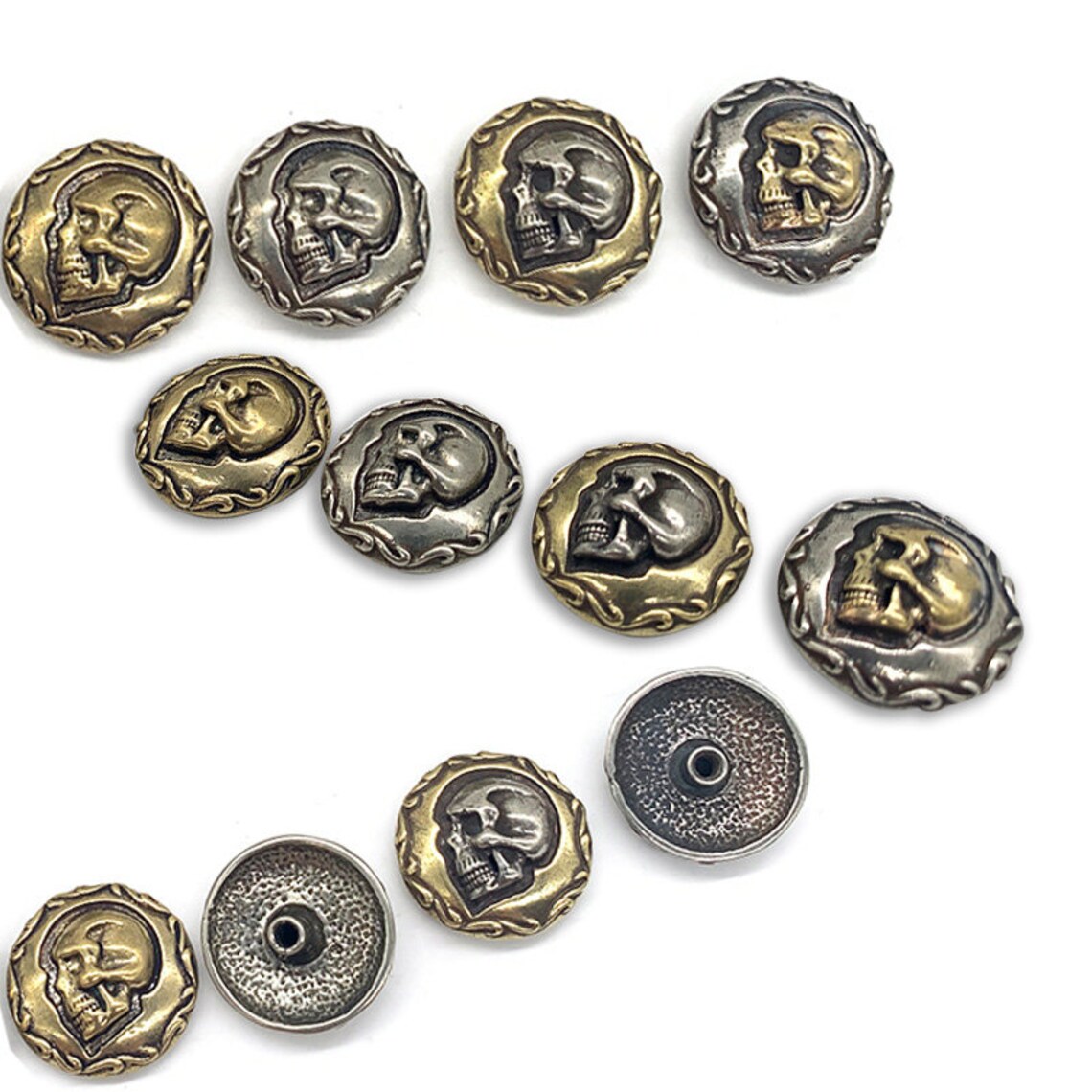 Brass Conchos Screw Back Vintage Skull Concho Leather Craft - Etsy