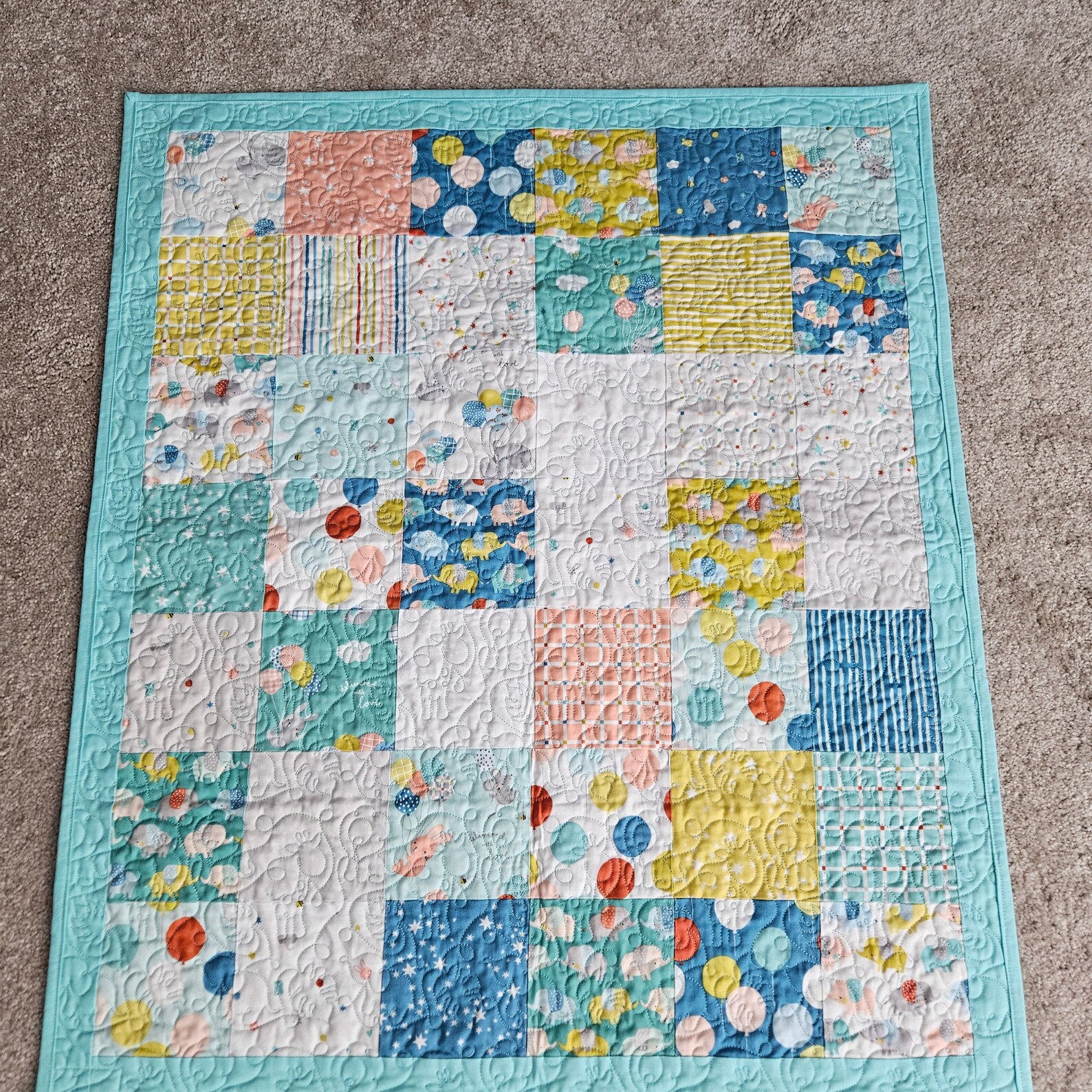Lovely Handmade Baby Quilt - Nursey Bedding 29" X 34" Quilt, 100% ...