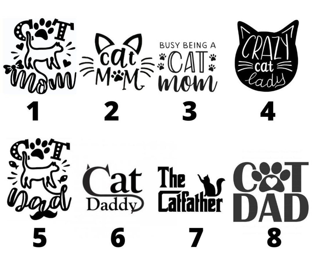 Cat Themed Permanent Vinyl Decal - Etsy