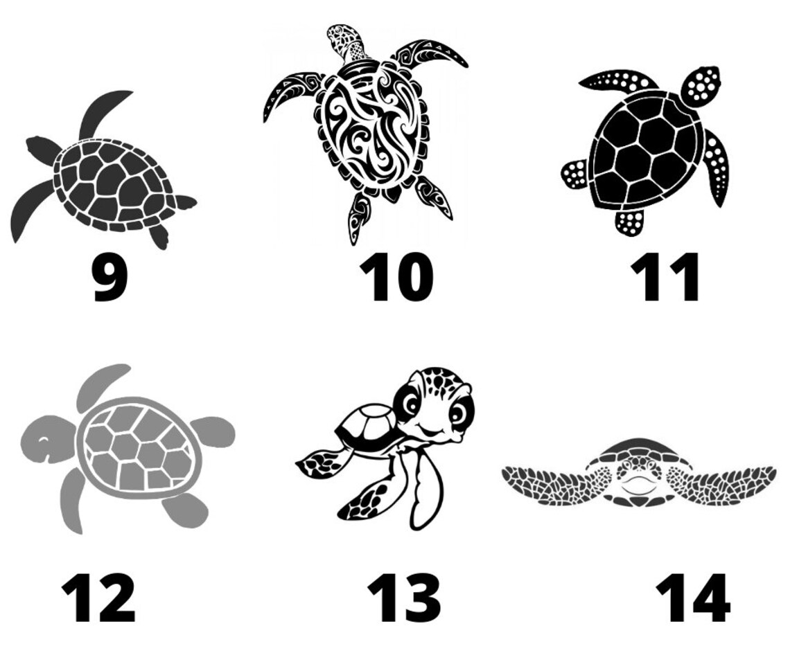 Turtle Permanent Vinyl Decal - Etsy