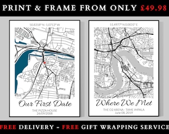 Where We Met Map | Where It All Began Map | First Date Location Map ...