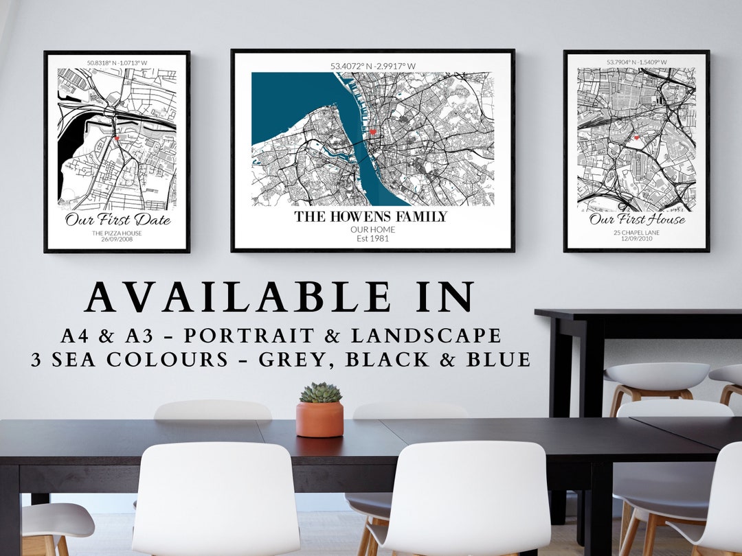 Where We Met Map | Where It All Began Map | First Date Location Map ...