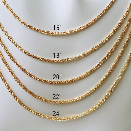 Square Wheat Chain Men Women Diamond Cut Necklace 1.75-3.25mm | Etsy