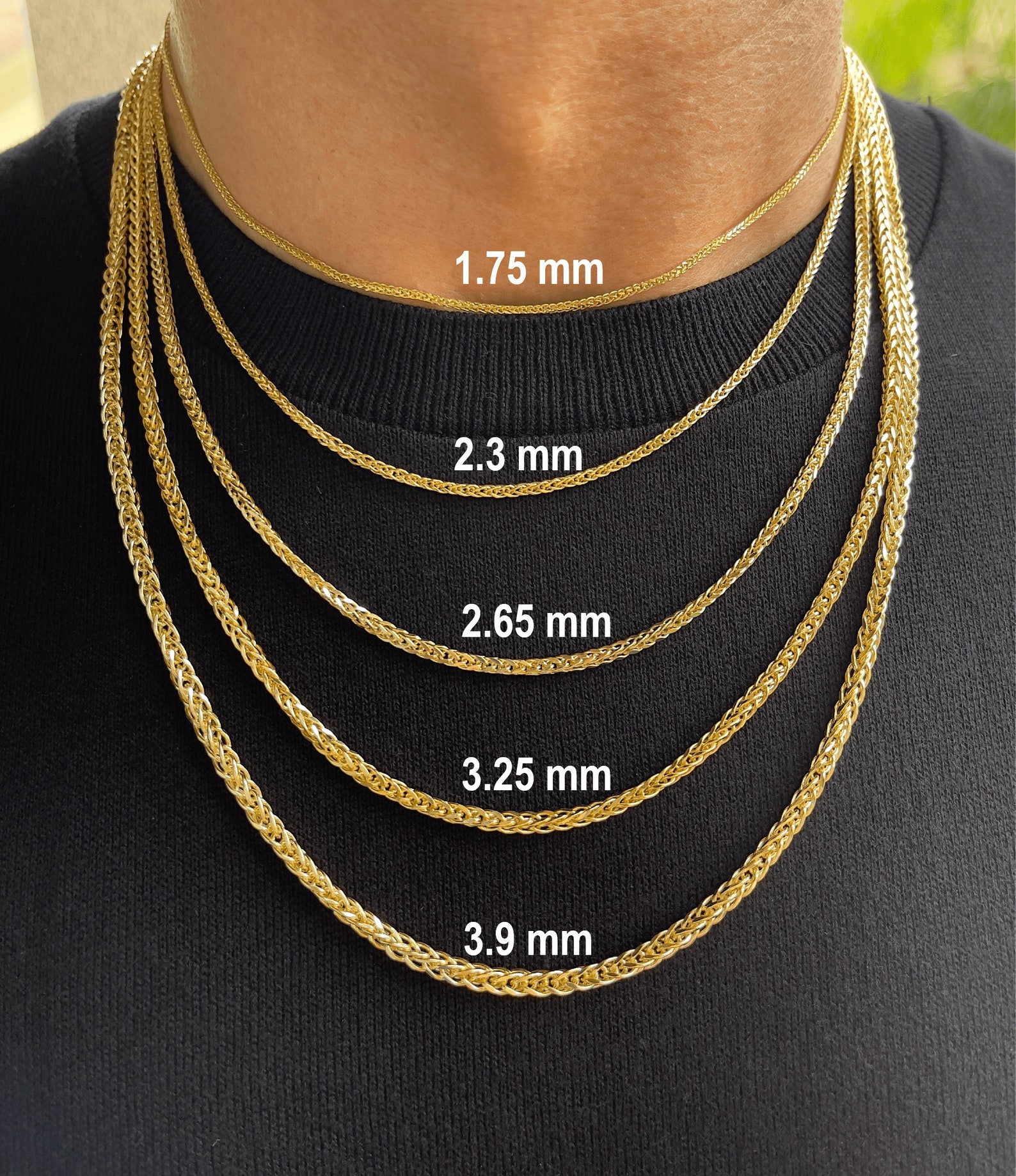 Square Wheat Chain Men Women Diamond Cut Necklace 1.75-3.9mm - Etsy