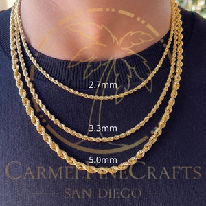 2.7-5.0mm Laser Cut Rope Chain Necklace Men Women Twisted Link Chain 16 ...