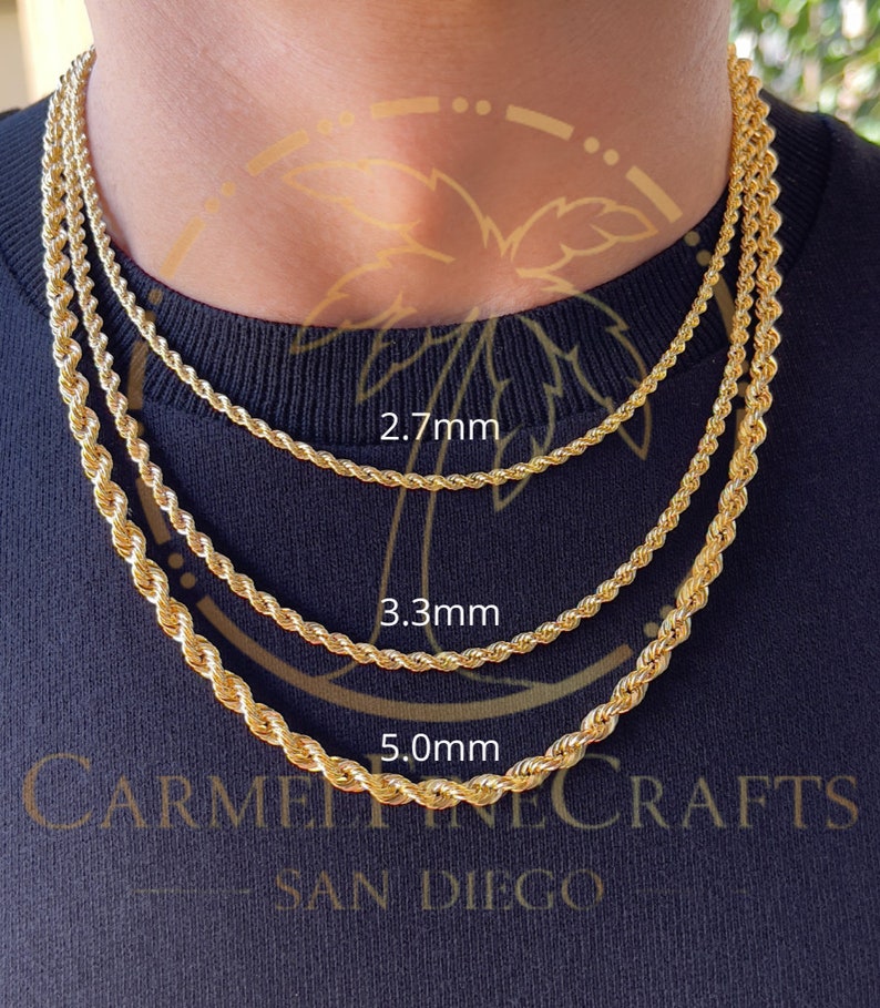 2.7-5.0mm Laser Cut Rope Chain Necklace Men Women Twisted Link Chain 16 ...