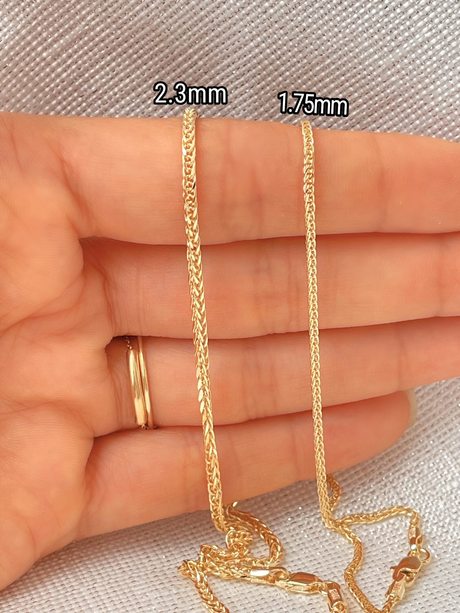 Square Wheat Chain Men Women Diamond Cut Necklace 1.75-3.25mm | Etsy