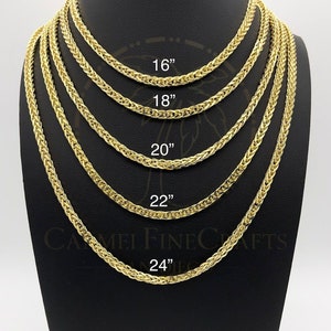 Square Wheat Chain Men Women Diamond Cut Necklace 1.75-4.5mm 16"-24 ...