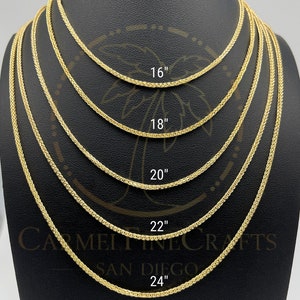 Square Wheat Chain Men Women Diamond Cut Necklace 1.75-4.5mm 16"-24 ...