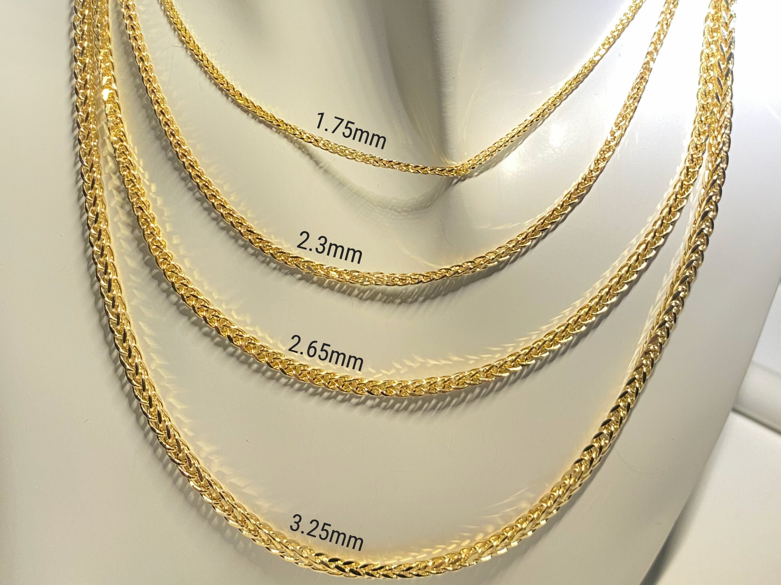 Square Wheat Chain Men Women Diamond Cut Necklace 1.75-3.25mm | Etsy