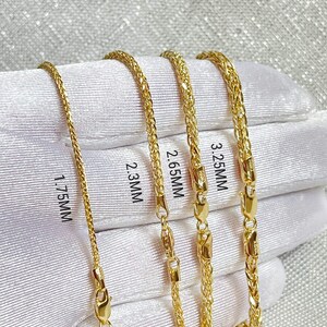 Square Wheat Chain Men Women Diamond Cut Necklace 1.75-3.25mm - Etsy