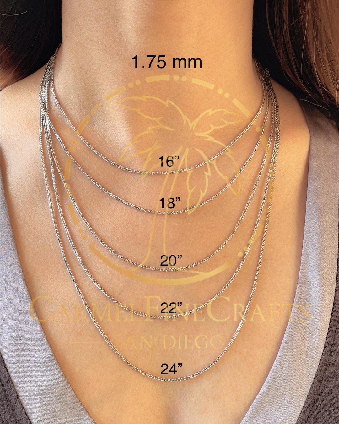 14K White Gold Wheat Chain Men Women Diamond Cut Square Wheat Foxtail ...