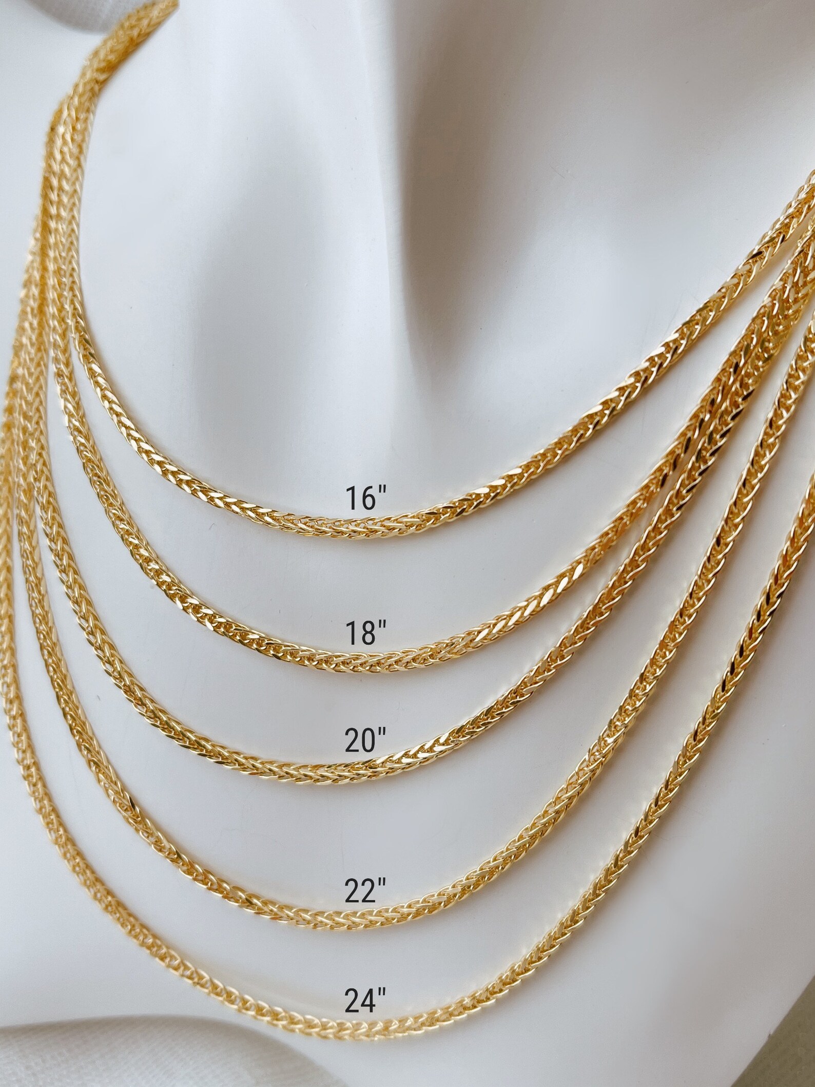 Square Wheat Chain Men Women Diamond Cut Necklace 1.75-3.25mm | Etsy