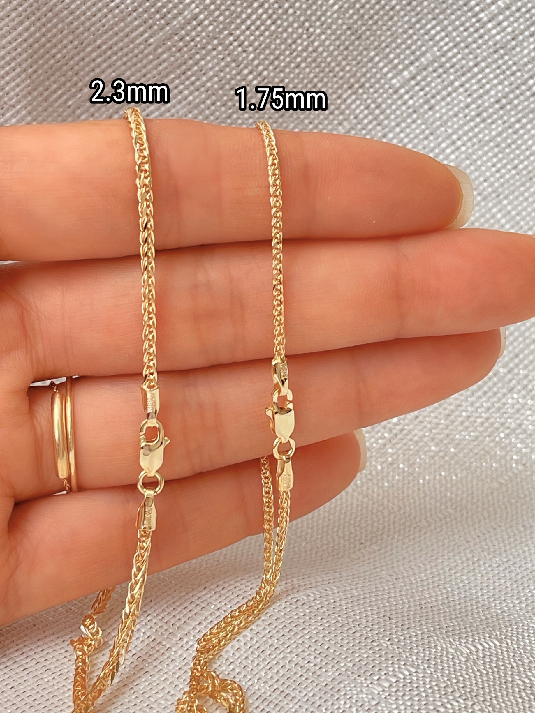 Square Wheat Chain Men Women Diamond Cut Necklace 1.75-3.25mm | Etsy UK