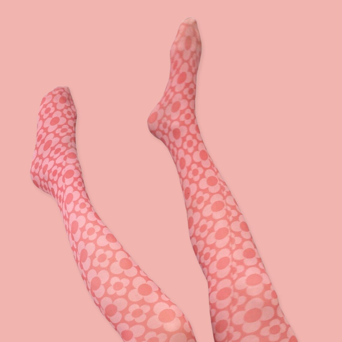 60s 70s Style Daisy Print Tights / Mod / Groovy / Flower Power / Made ...