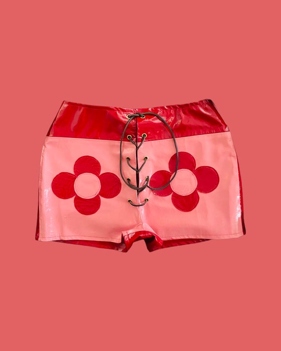 60s 70s Inspired Red & Pink Patent Shorts / Mod / Groovy / | Etsy ...