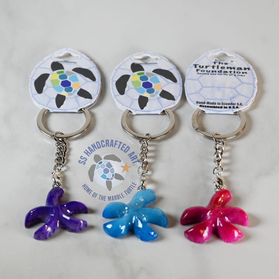 Sally the Marble Starfish Keychain - Etsy