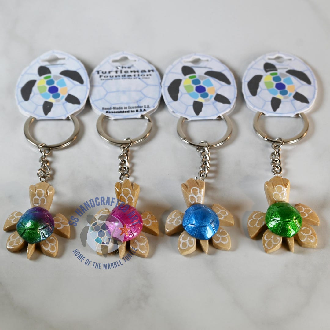 Mandy the Marble Turtle Metallic - Keychain/necklace - Etsy