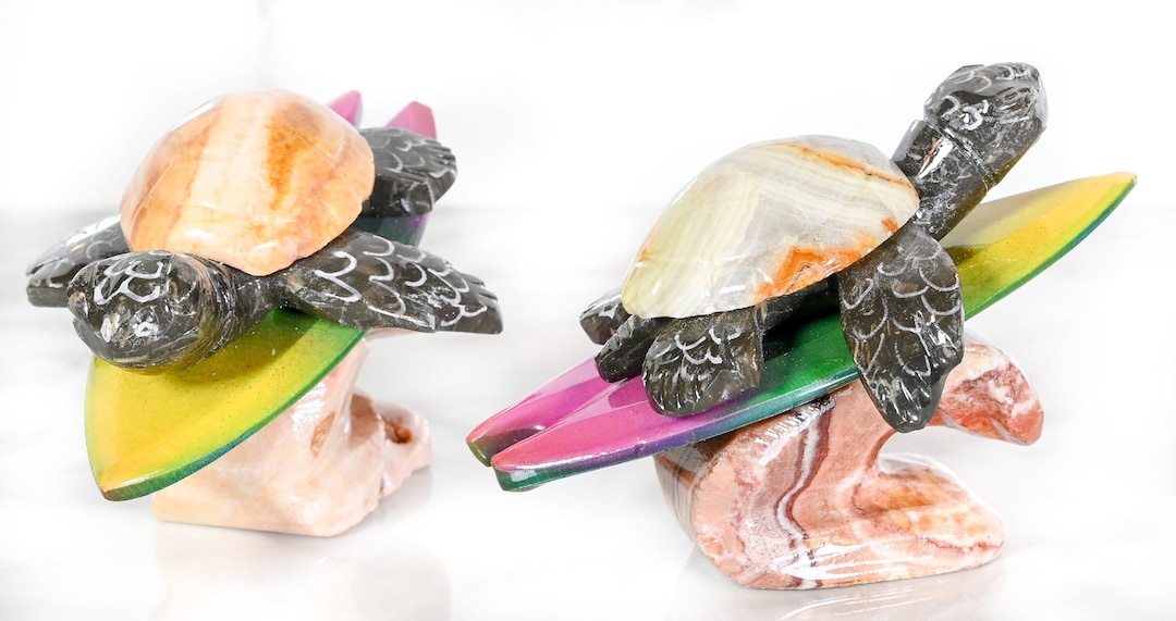 Marble Surfing Turtle - Etsy
