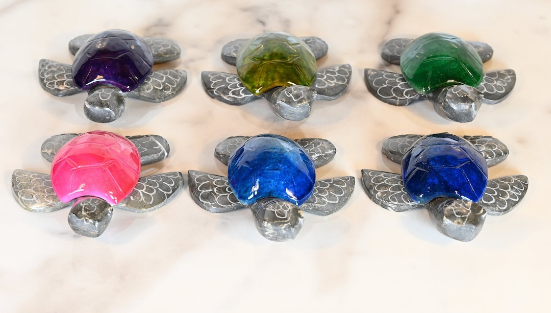 Wonda the Colored Marble Turtle - Etsy