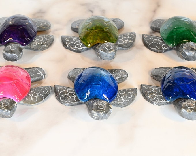 Wooden Hand Carved Sea Turtle Tortoise Statue Figurine Sculpture ...