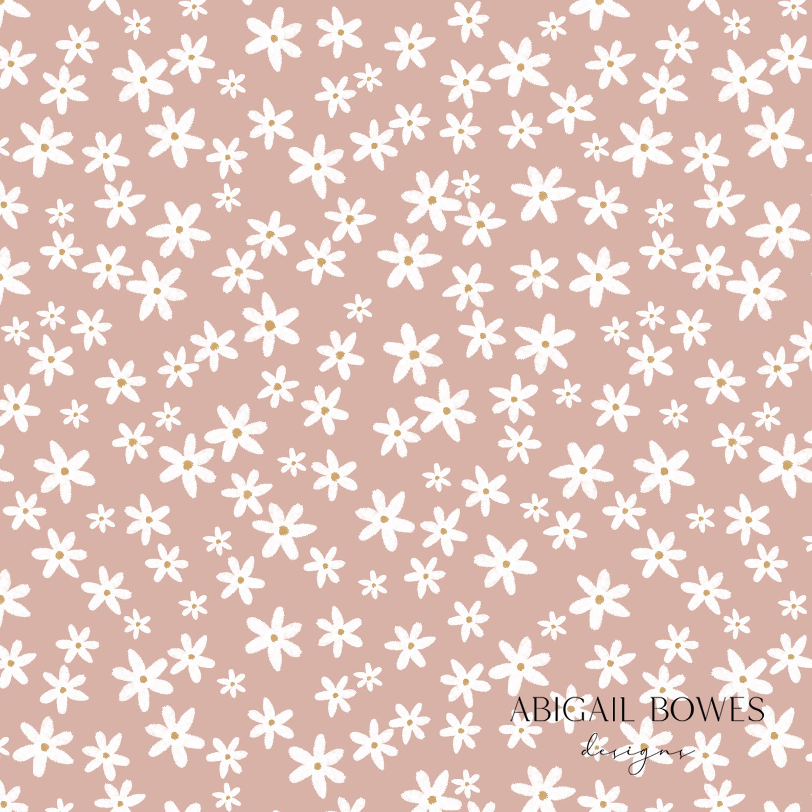 Ditsy Floral, Blush, Illustration, Seamless Pattern, Fabric Design ...