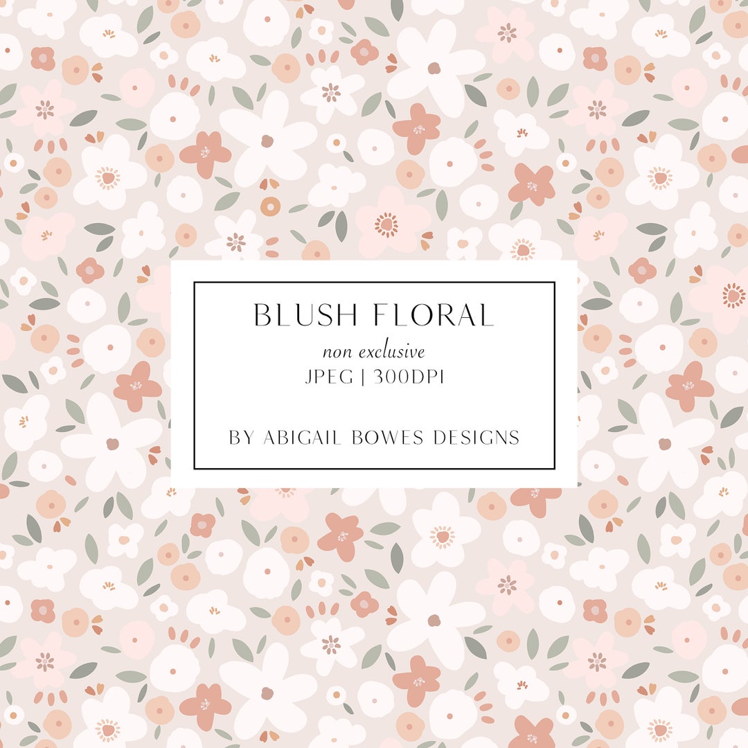 Blush Floral, Seamless Pattern, Fabric Design, Commercial License, Non ...