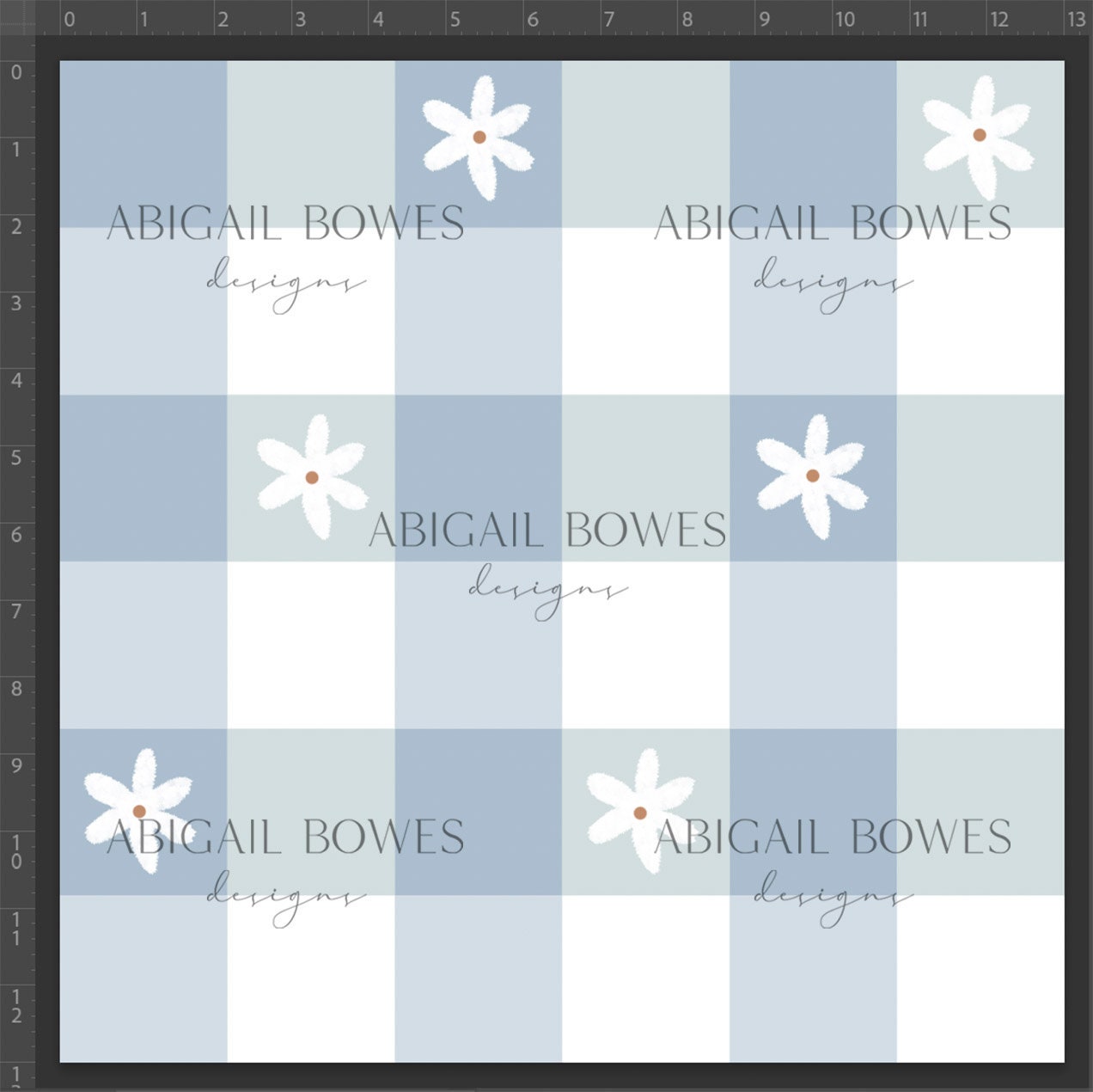 Daisy Flower Gingham Check, Seamless Pattern, Fabric Design, Commercial ...