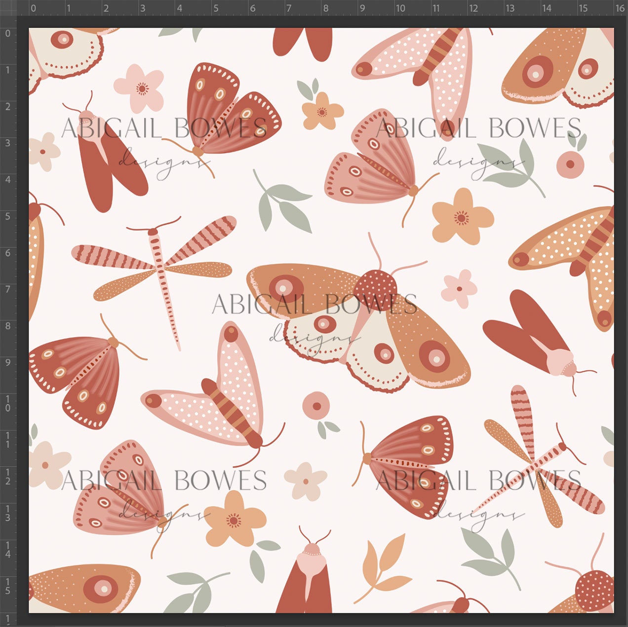 Flutterby, Seamless Pattern, Fabric Design, Commercial License, Non ...