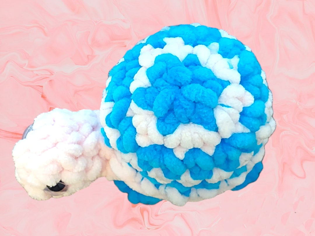 Turtle Soft Toy, Crochet Tortoise Plushie, Autism Aware Stuff Animal ...