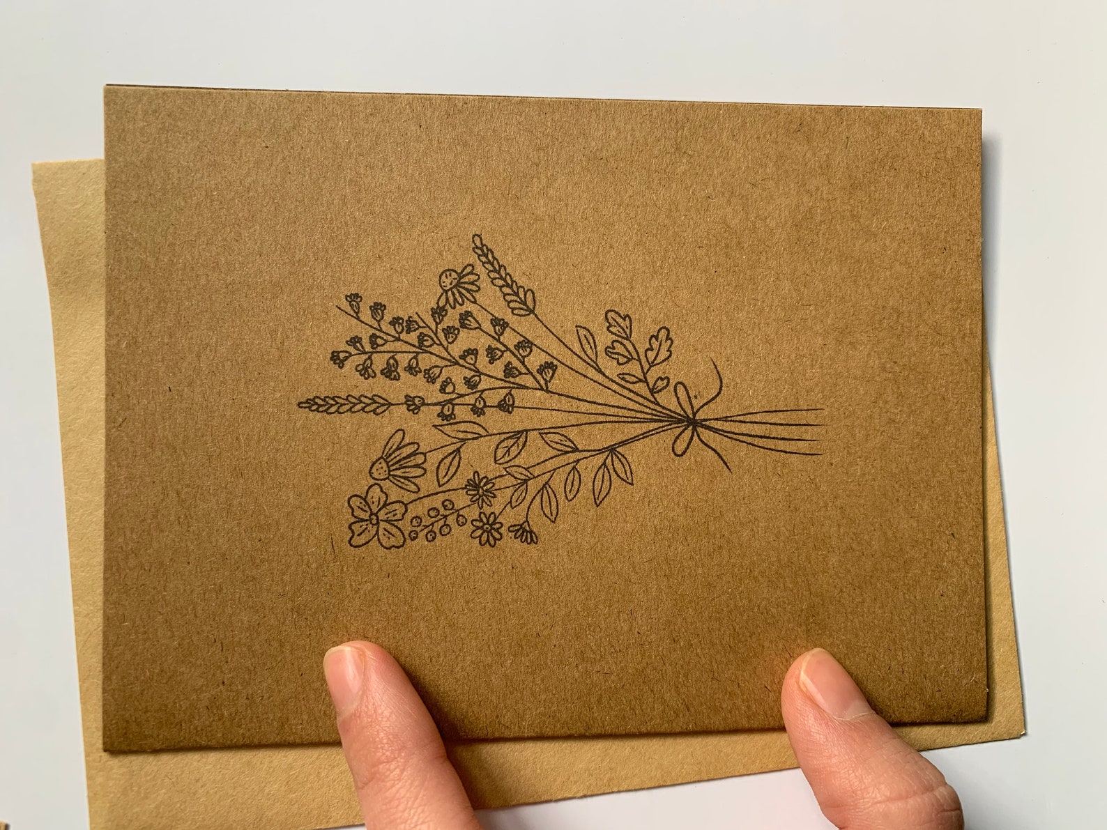 Kraft Minimalist Greeting Cards Line art Card for Her | Etsy