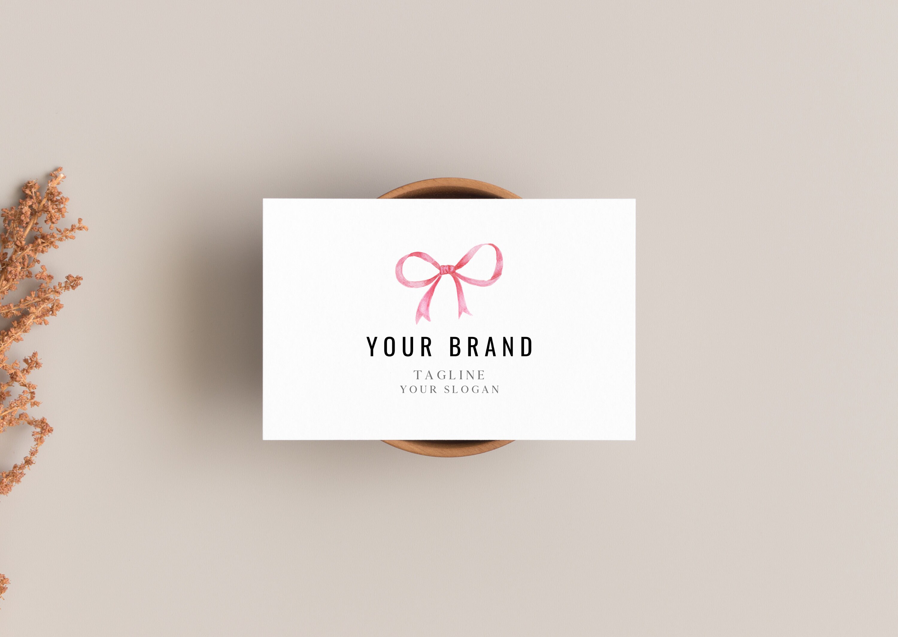 Pink bow logo creation Luxury logo Boutique logo design | Etsy