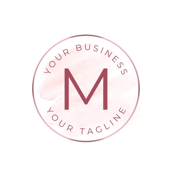 Circle logo design Rose gold logo Notary logo Minimalist logo | Etsy