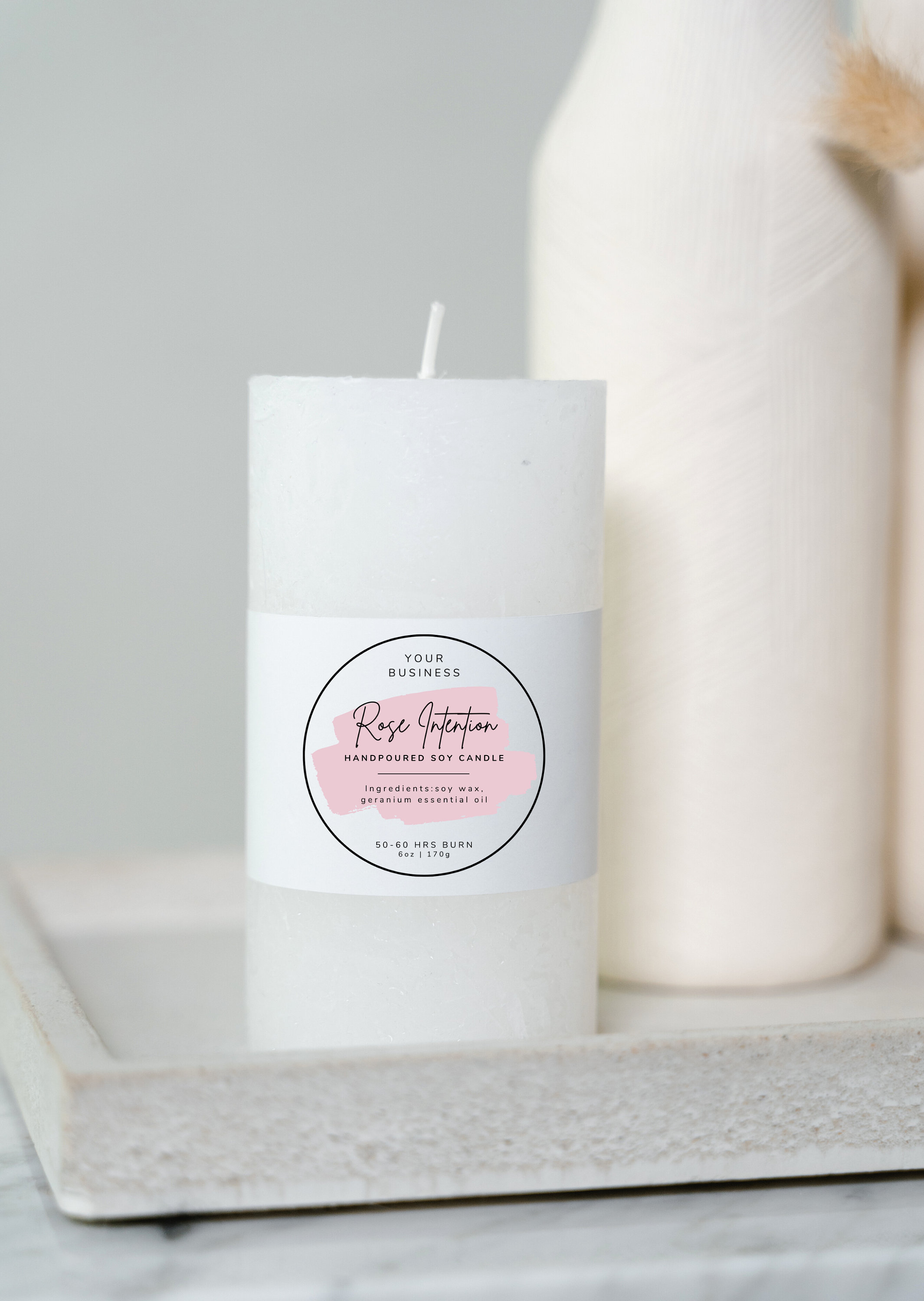 Circle Candle Label Maker Round Product Label Template Premade - Etsy