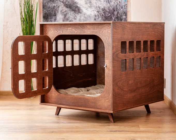 Lumio II Dog House, Modern Indoor Dog Crate, Dog Bed, Wooden Pet House ...