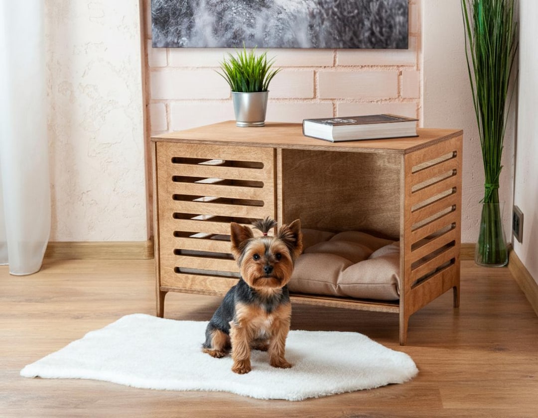 Aura H Dog House, Puppy Crate House, Modern Dog House, Dog Bed, Wooden ...