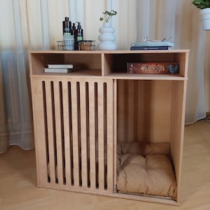 Bungalo With Shelves Pet House, Modern Dog House, Dog Bed, Wooden Pet ...