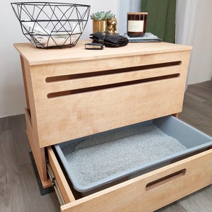 Modern Plywood Cat Toilet, Litter Box, Litter Box Cabinet, Modern Cat ...