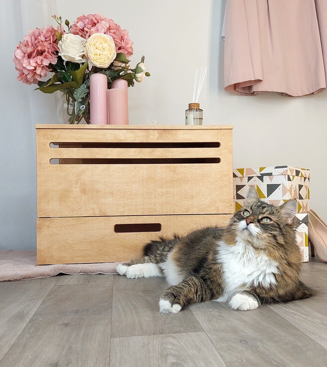 Modern Plywood Cat Toilet, Litter Box, Litter Box Cabinet, Modern Cat ...