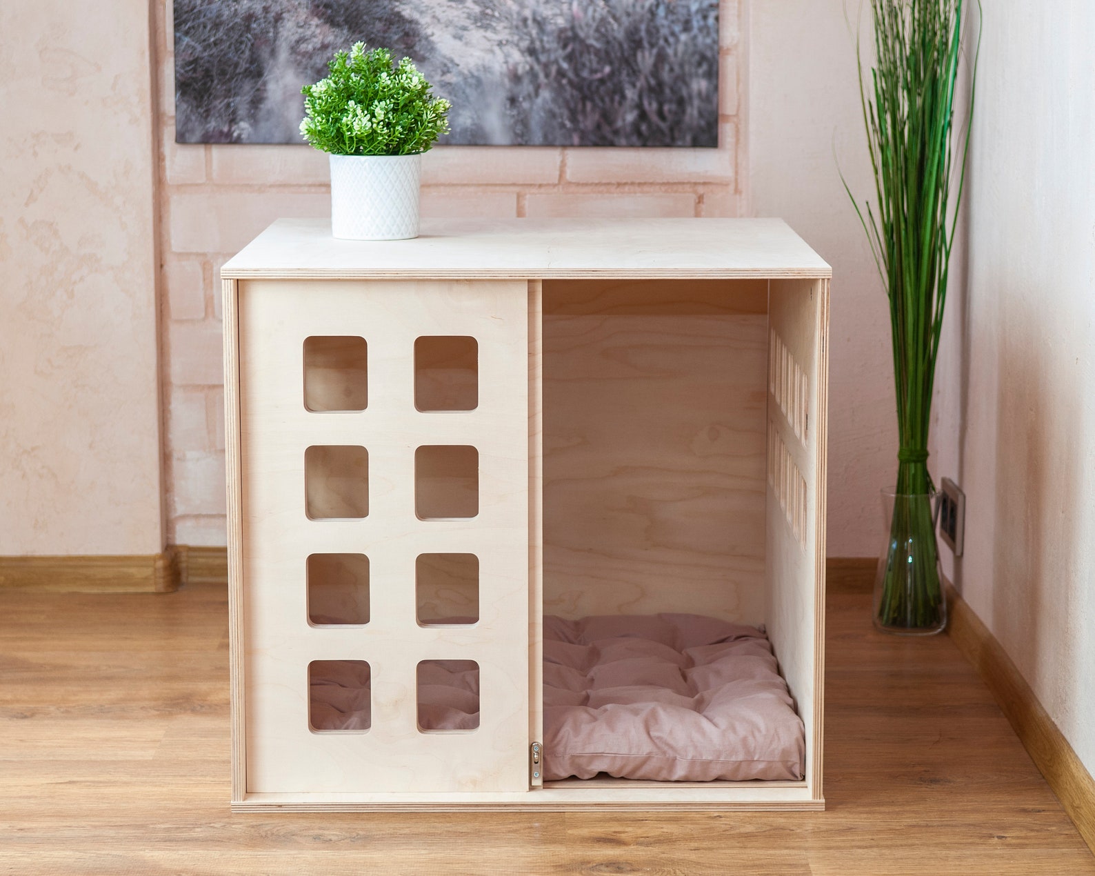 Cubo M/L Dog House With Door Dog Bed Indoor Dog Crate - Etsy