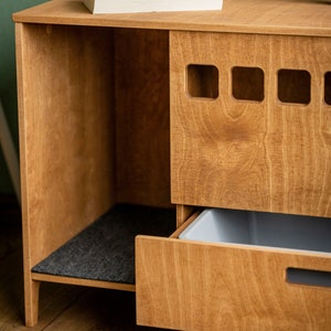 KOKAA Cubo Cat Toilet, Litter Box, Modern Plywood Litter Box Cabinet ...