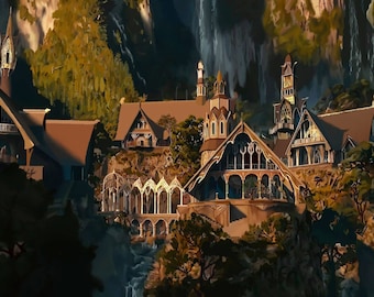 Rivendell Journey to the Middle Earth With a Stunning Watercolor Print ...