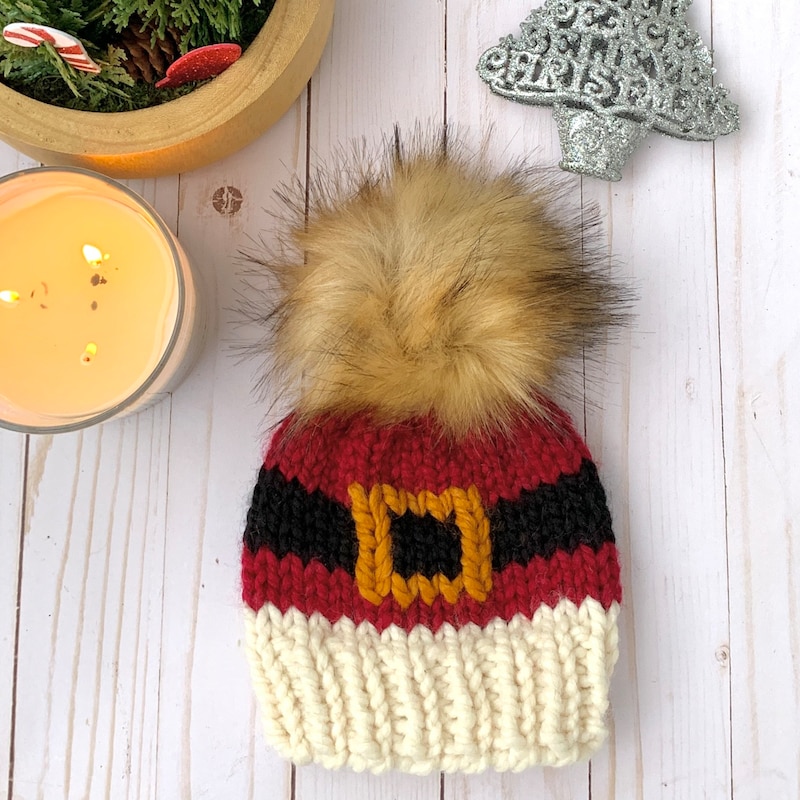 Knitted Santa Hat - Etsy